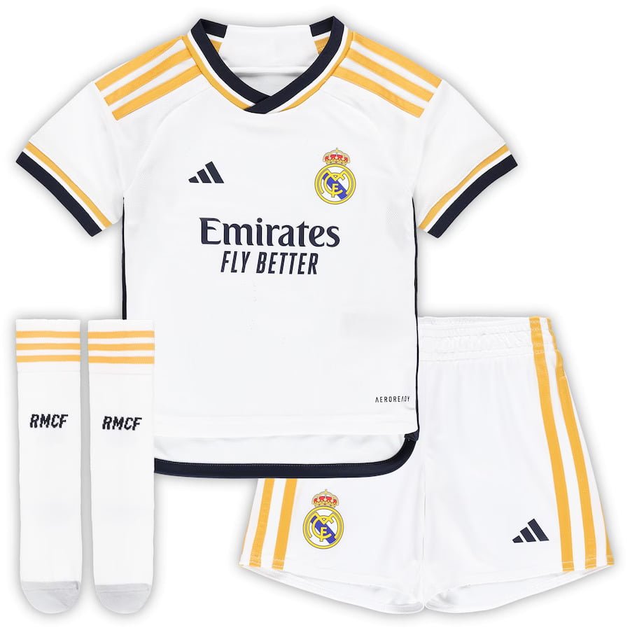 23/24 Kids Real Madrid Home Kit – kitzhouse.com